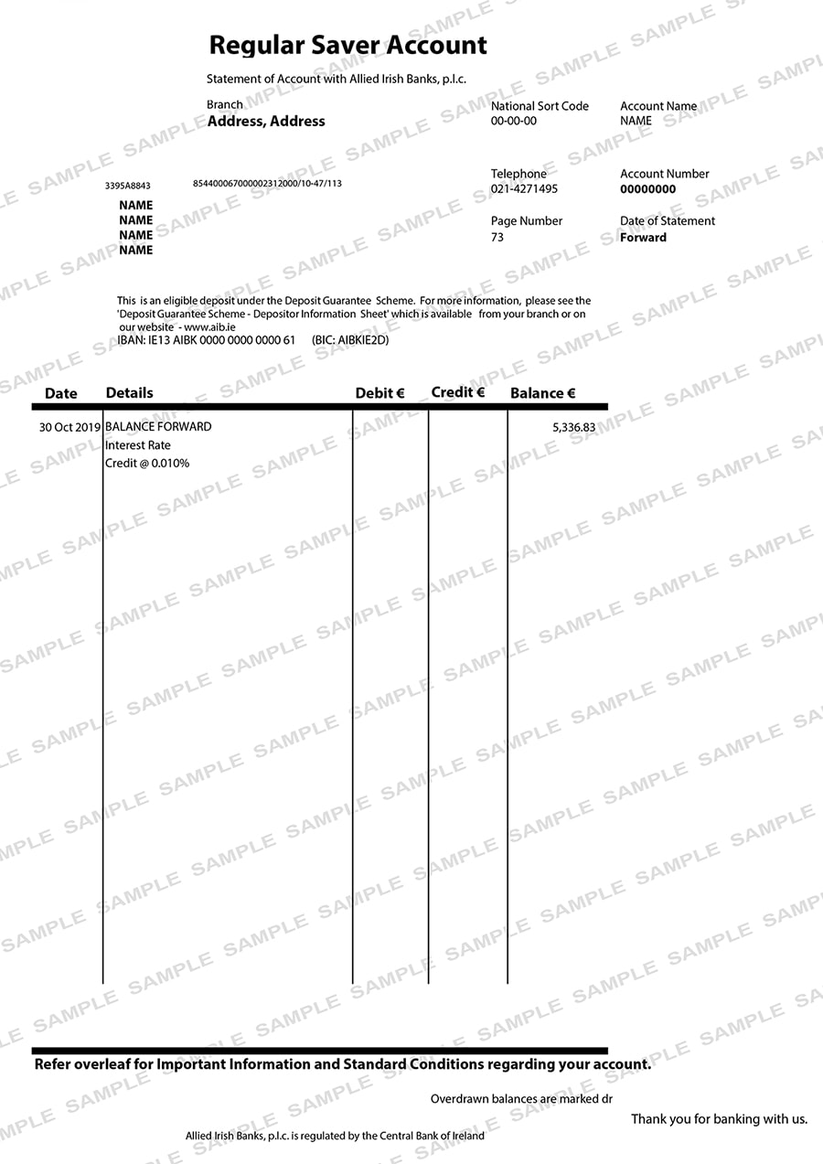 Bank Statements Prices & Samples