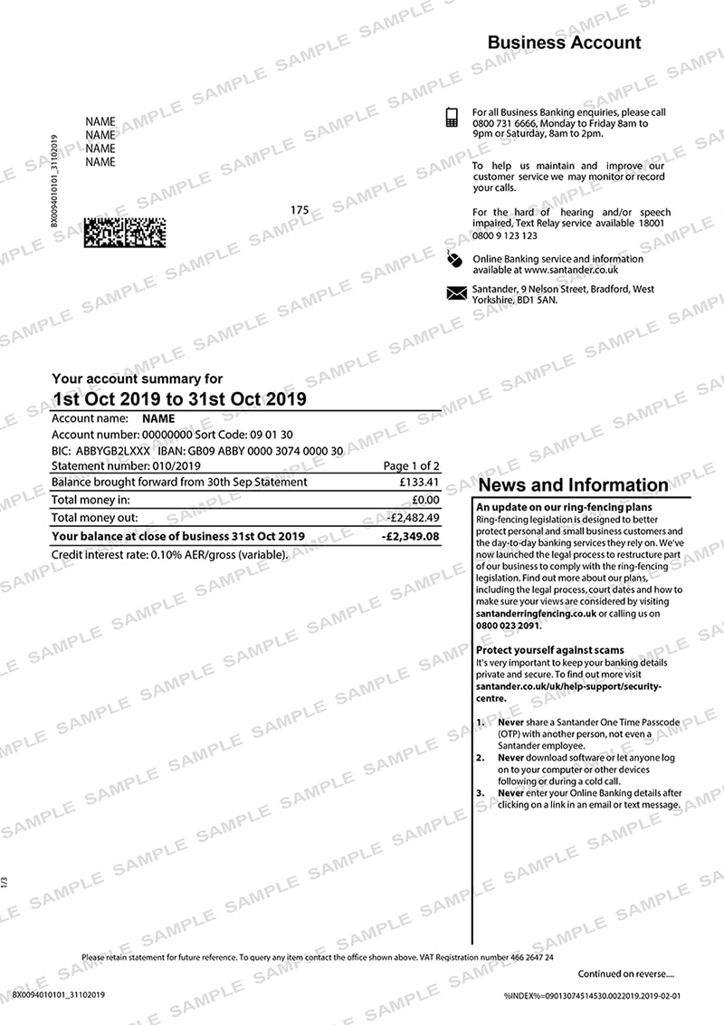 Bank Statements Prices & Samples