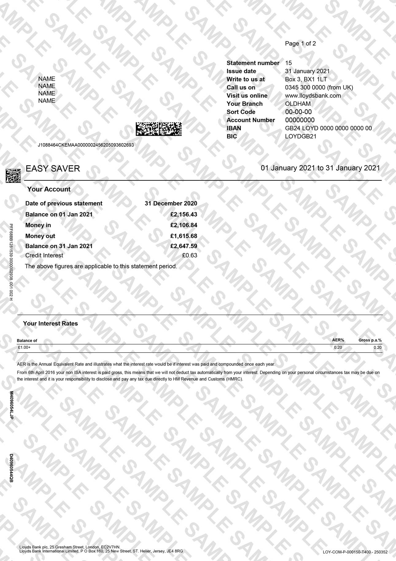 Bank Statements Prices & Samples